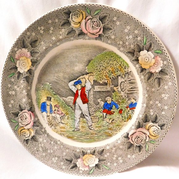 Adams | Kitchen | Vintage Adams England Plate N Currier Colored ...